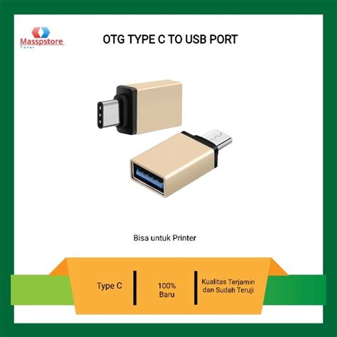 Jual Otg Type C Otg Type C To Usb Port Otg Plug Connector Otg Tipe C Shopee Indonesia