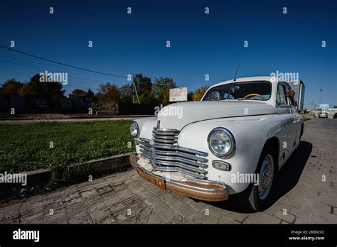 Lviv Ukraine October 09 2022 Retro Car Gaz M20 Pobeda Produced