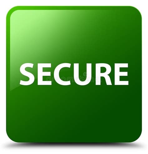 Secure Green Square Button Stock Illustration Illustration Of Button