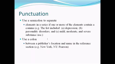 APA Style Punctuation YouTube