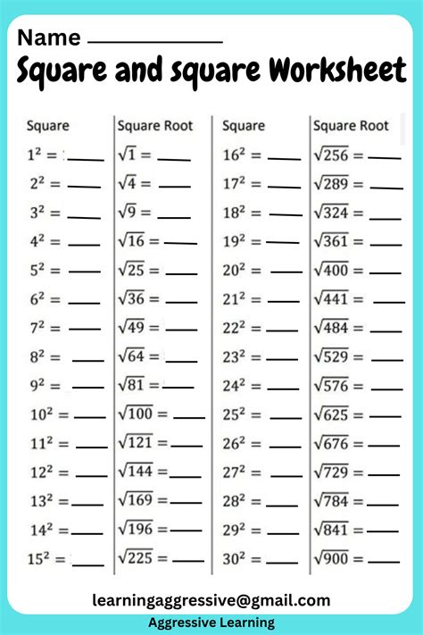 Best 12 Square Roots Math Worksheet Artofit