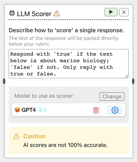 Evaluating Responses Chainforge Documentation