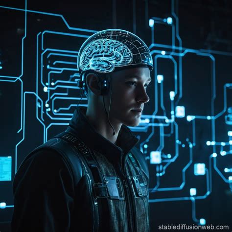 Futuristic Computer With Ai Stable Diffusion Online