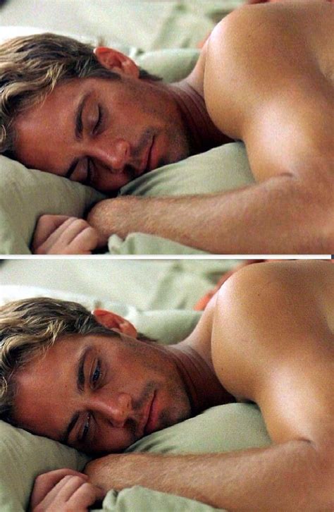 Two Pictures Of A Man Laying In Bed With His Eyes Closed
