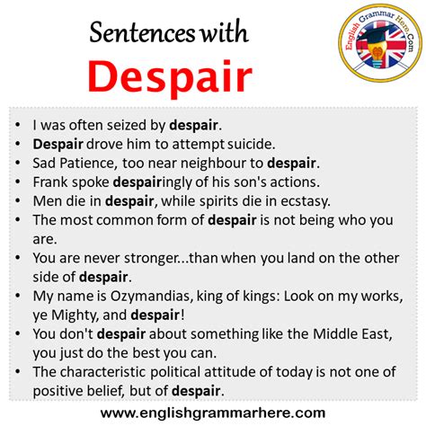 Sentences With Despair Archives English Grammar Here