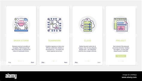Brainstorm Teamwork Creative Process Vector Illustration Ux Ui Onboarding Mobile App Page
