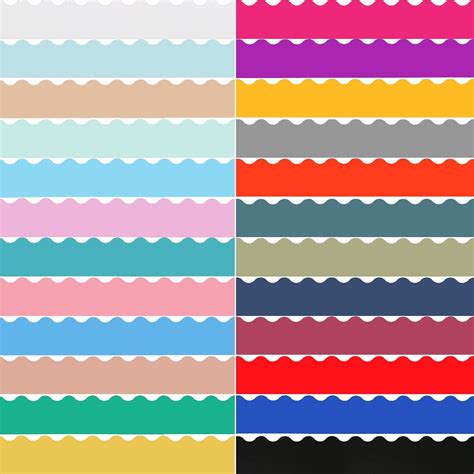 288 Feet Colorful Bulletin Board Borders Scalloped