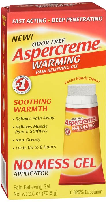 Aspercreme Warming No Mess Gel 2 5oz