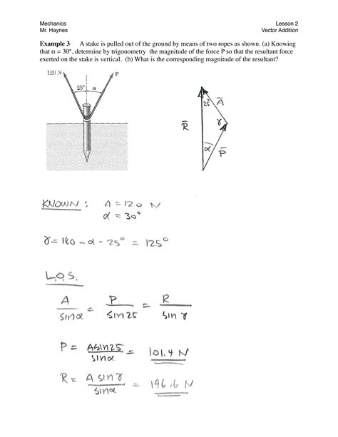 Vector Addition Graphical Mechanics