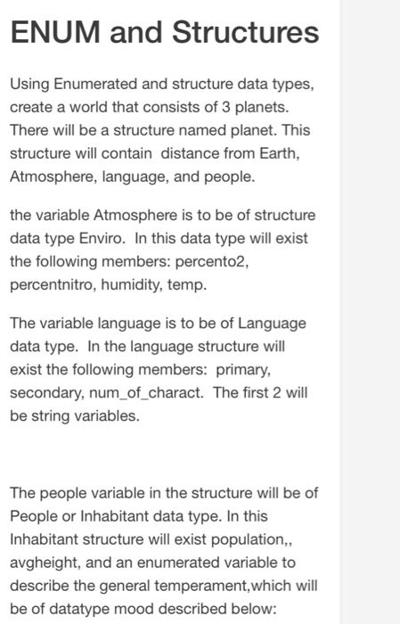 Solved Enum And Structures Using Enumerated And Structure