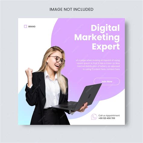 디지털 마케팅 대행사 및 기업 소셜 미디어 게시물 템플릿 프리미엄 벡터