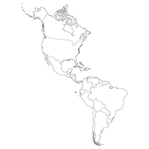 American Continent Map Map Of America Continent In White Plain Color