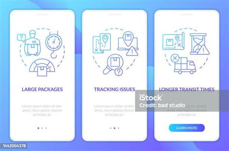 게시물 서비스에서 파란색 그라데이션 온보딩 모바일 앱 화면을 뺀 값 국가 관광명소에 대한 스톡 벡터 아트 및 기타 이미지 국가 관광명소 그래픽 사용자 인터페이스