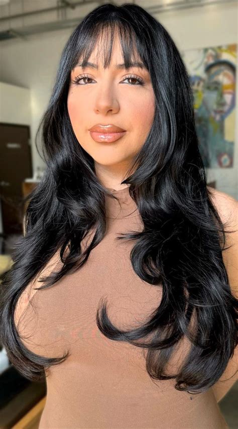 40 Long Layered Haircuts To Try Right Now Wispy Bangs Layers Glossy