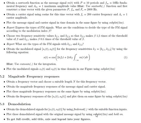 Solved Obtain A Sawtooth Function As The Message Signal