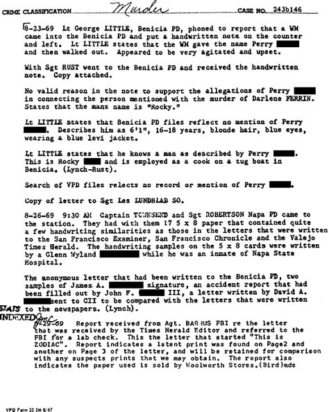 Homicide Police Report Sample Master Of Template Document