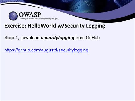 How To Use Owasp Security Logging Ppt
