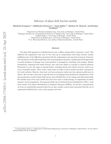 Pdf Inference Of Phase Field Fracture Models