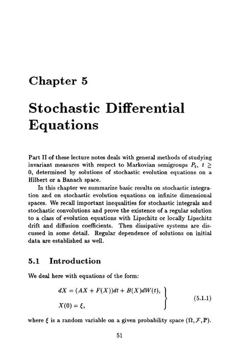 Stochastic Differential Equations Chapter 5 Ergodicity For Infinite