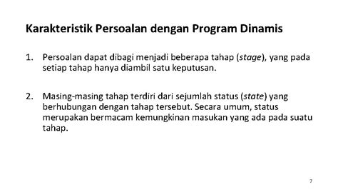 Program Dinamis Dynamic Programming Bagian 1 Bahan Kuliah