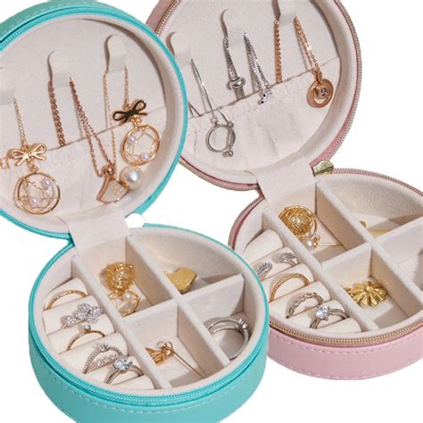 휴대용 간단한 다기능 쥬얼리 정리함 여성 소녀 선물 귀걸이 반지 목걸이 보관 케이스 상자 Aliexpress