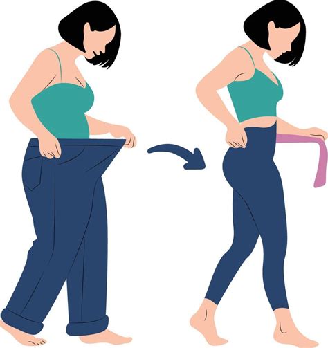 the woman puts on old clothes and feels they no longer fit hand drawn