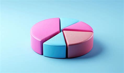 Colorful 3d Pie Chart Representation Of Data Segments With Pink And