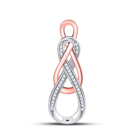10kt Two Tone Gold Womens Round Diamond Double Infinity Pendant 110