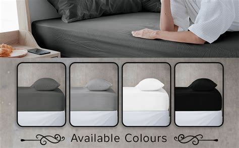 Microfiber Fitted Sheet Double Plain Bed Sheets Deep Pocket 10 Inch