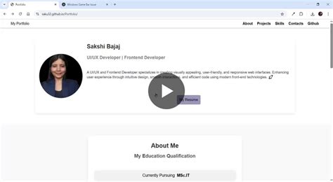 Portfolio Webdevelopment Html Css Frontenddevelopment Codingjourney Sakshi Bajaj