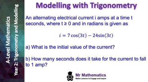 Modelling With Trigonometry Mr
