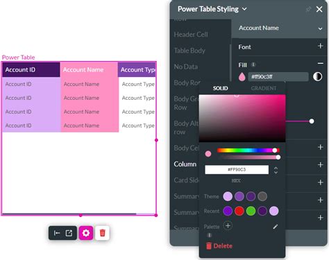Style Individual Column Headers Titan Web