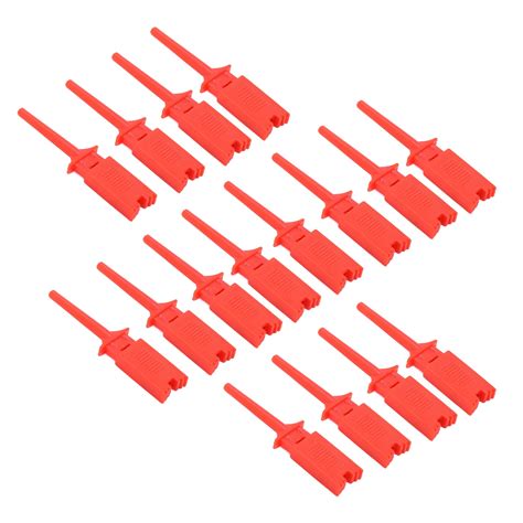 20 Pack Pure Copper Test Hooks Accurate Circuit Connectors With Elasticity Red Hook Type