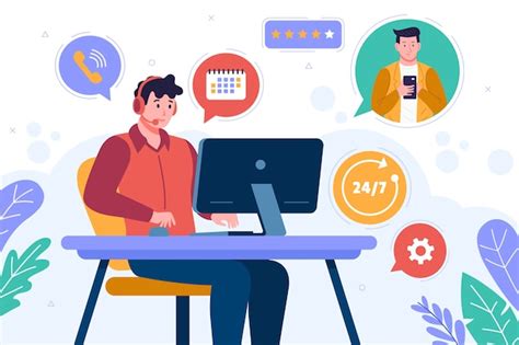 Ilustración plana de semana de servicio al cliente Vector Gratis