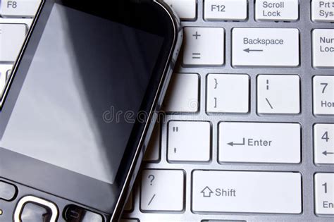 Keyboard And Mobile Phone Stock Photo Image Of Equipment 18715590