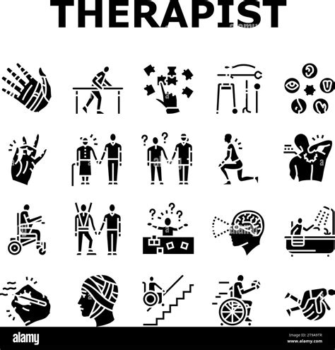Occupational Therapist Health Icons Set Vector Stock Vector Image And Art Alamy