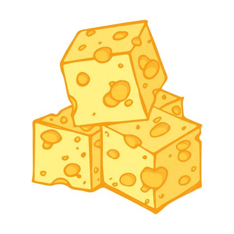 Premium Vector Hand Drawn Cheese Parts And Slices Isolated On A White