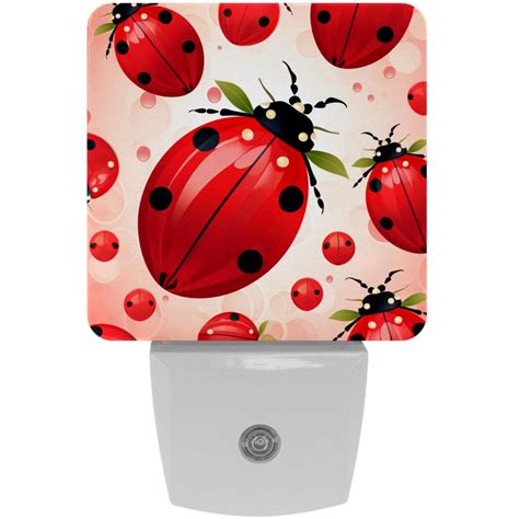 Seven Star Ladybug Led Square Night Lights Modern And Versatile Plug