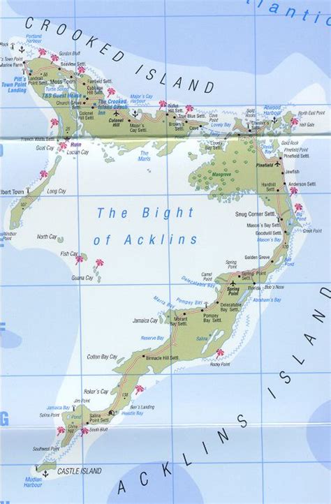 Map Of Crooked Island Bahamas And Map Of Acklins Island Bahamas