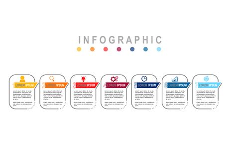 사업 계획 전략 로드맵에 대한 인포그래픽 템플릿 7 단계 현대 타임 라인 다이어그램 크리에이 티브 스타일 프리젠 테이션 벡터