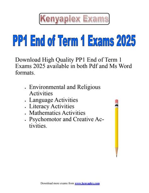 Pp1 End Of Term 1 Exams 2025 Set