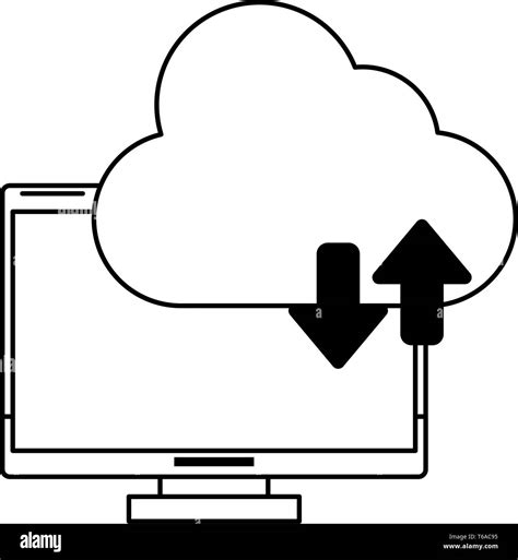 Computer With Cloud Tranfer Symbol Stock Vector Image And Art Alamy