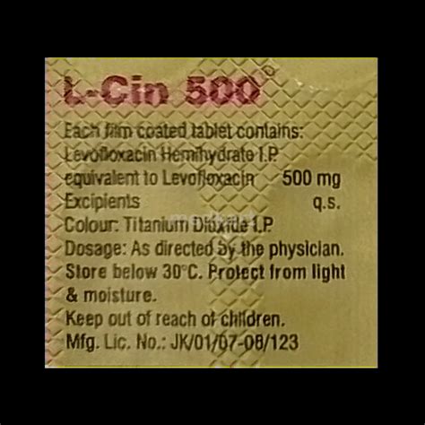L Cin 500mg Tablet 10s Price Uses Side Effects And Substitutes Medkart