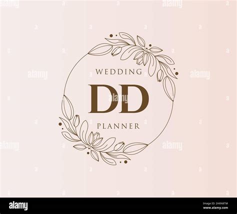 Dd Initials Letter Wedding Monogram Logos Collection Hand Drawn Modern Minimalistic And Floral
