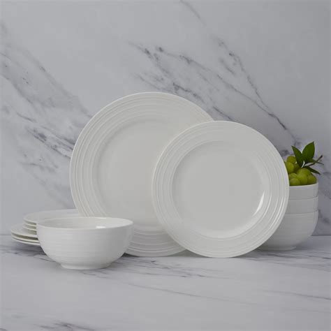 Mikasa Ciara 12 Piece Lightweight Chip Resistant Bone China Dinnerware