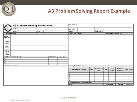 A3 Problem Solving Template Excel