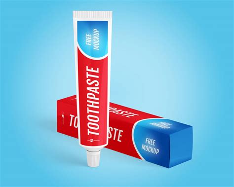 Free Toothpaste Packaging Box Mockup Tube Mockup Set Package Mockup