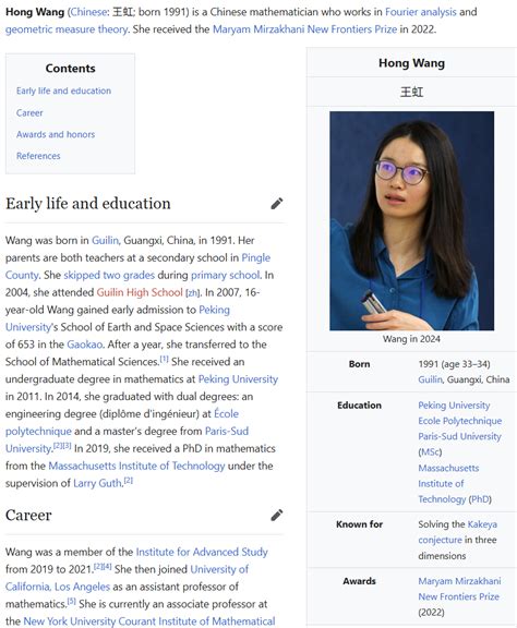 Mathematician Hong Wang Kakeya Conjecture