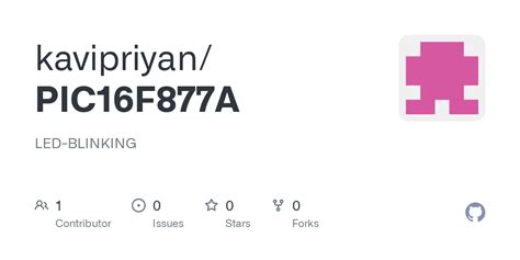 github kavipriyan pic16f877a led blinking