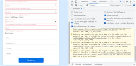 Bug Mensagens de erro não aparece JavaScript na Web validação de Formulários e HTML